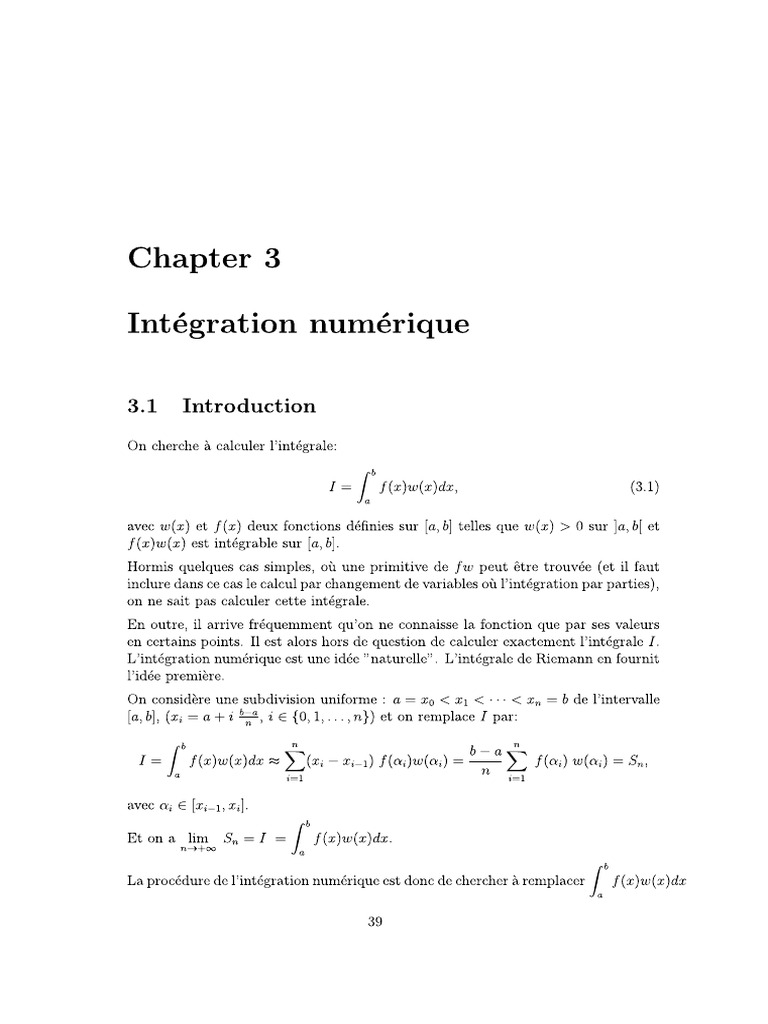 Chap3 Integration Numerique | PDF
