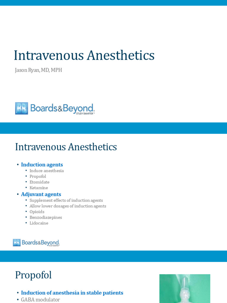 Intravenous Anesthetics Atf | PDF | Midazolam | Anesthesia