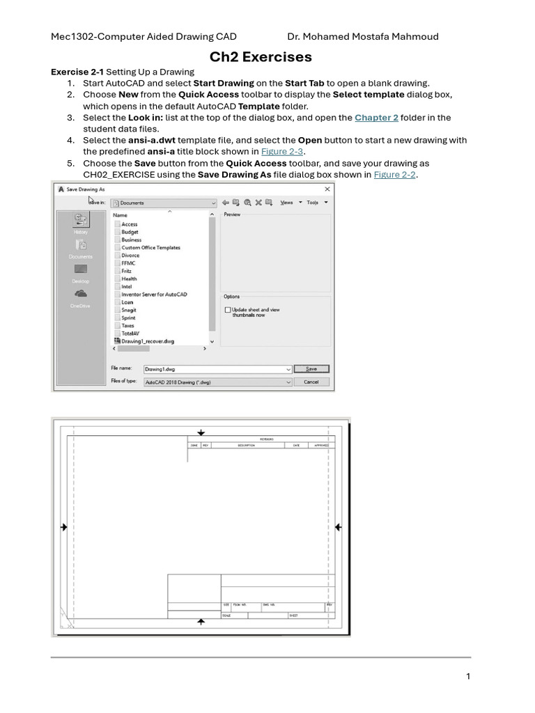 AutoCAD Drawing Exercises Guide | PDF | Auto Cad | Software