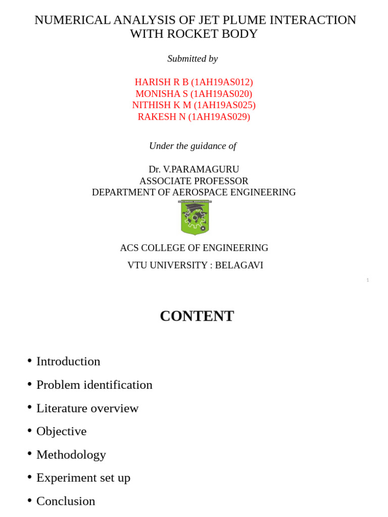Numerical Analysis of Jet Plume Interaction With Rocket | PDF | Lift ...