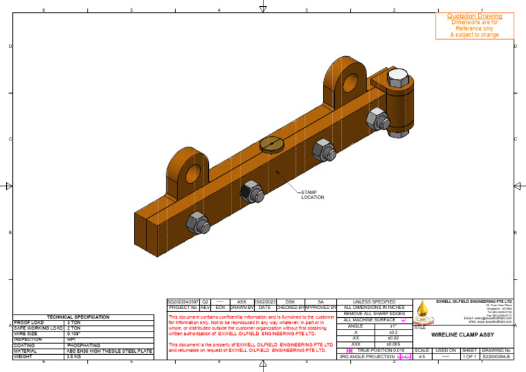 #113 E22000354-B (Wireline Clamp Assy) | PDF | Industrial Processes