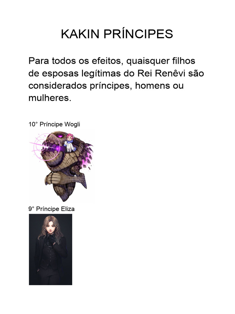 Príncipes de Kakin e suas ordens | PDF