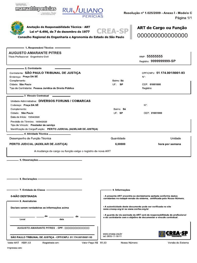 Modelo de Art de Função Crea | PDF