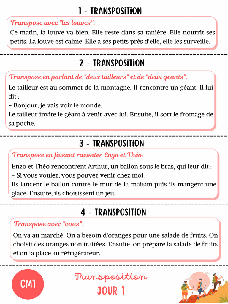 Transposition CM1 | PDF