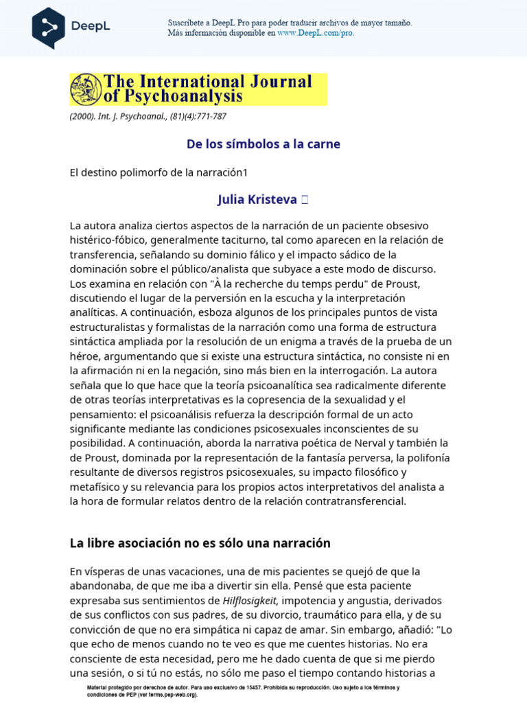 KRISTEVA From Symbols To Flesh | PDF | Psicoanálisis | Pensamiento
