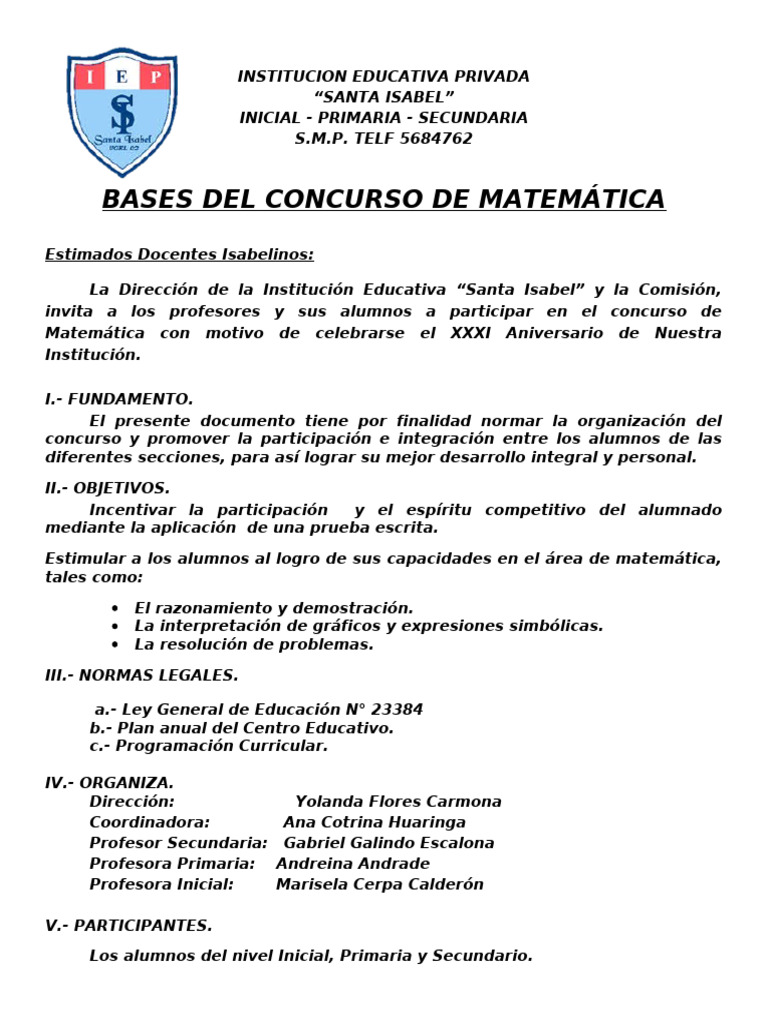 Bases de Matematica | PDF | Educación primaria | Etapas educativas
