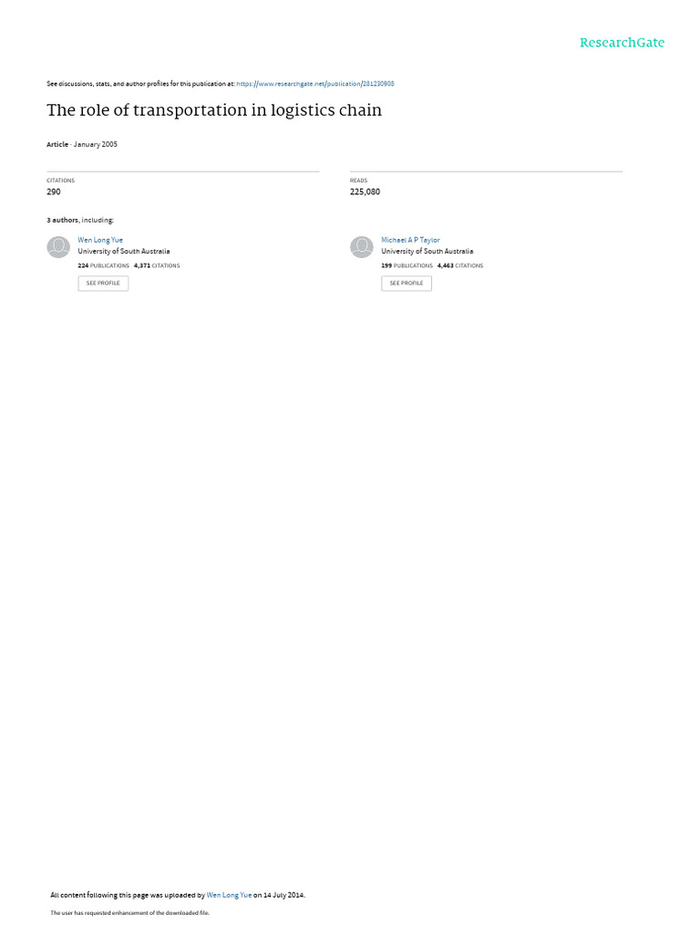 Logistics & Transportation Insights | PDF | Logistics | Supply Chain Management