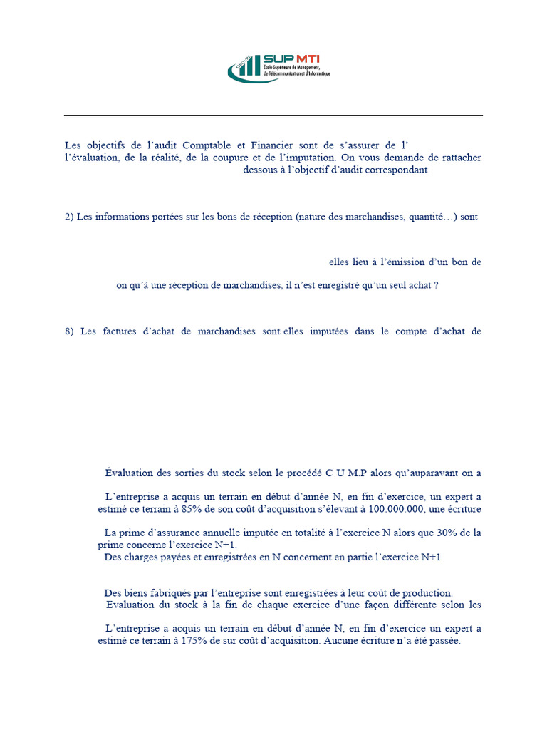 TD # 1 Acf 23 24 | PDF | Comptabilité | Inventaire