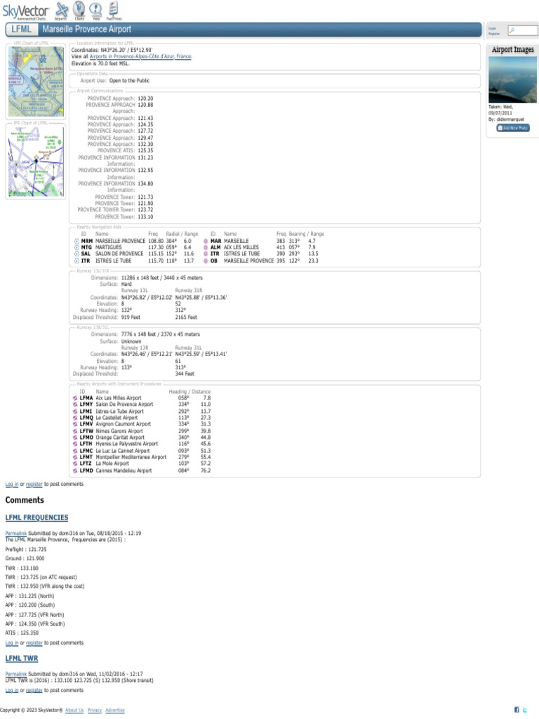 LFML - Marseille Provence Airport - SkyVector | PDF | Runway | Provence