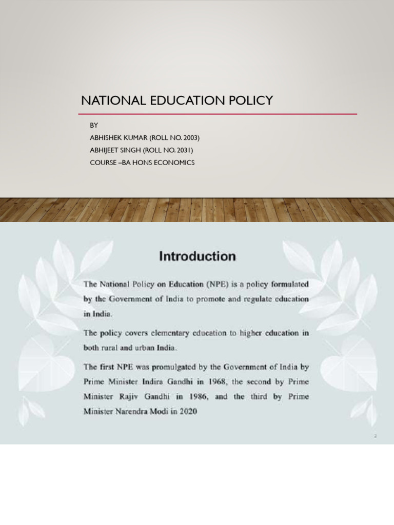 National Education Policy 1 | PDF