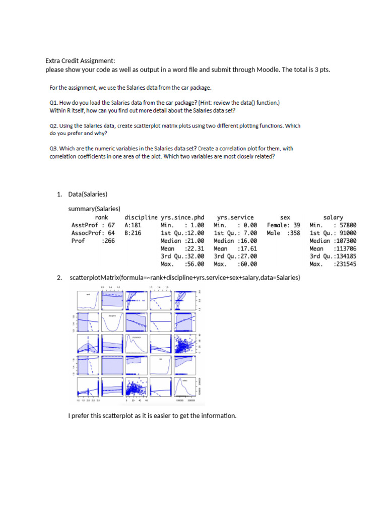 Extra Credit Assignment | PDF