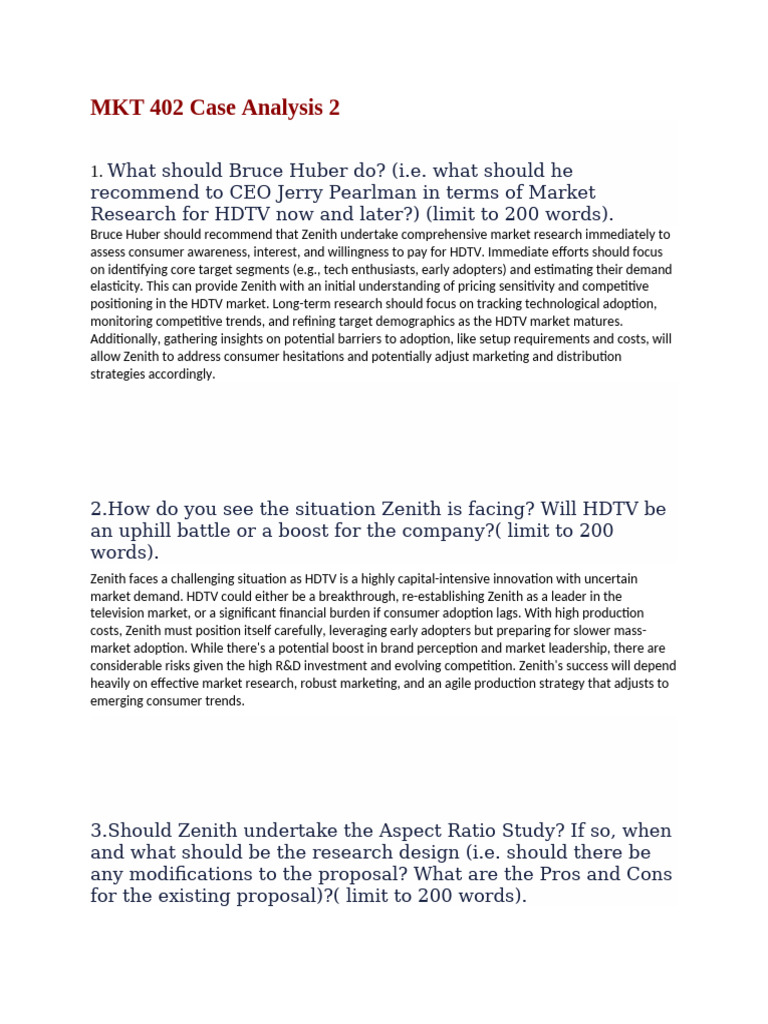 Case analysis 2 | PDF | Marketing Research | Marketing