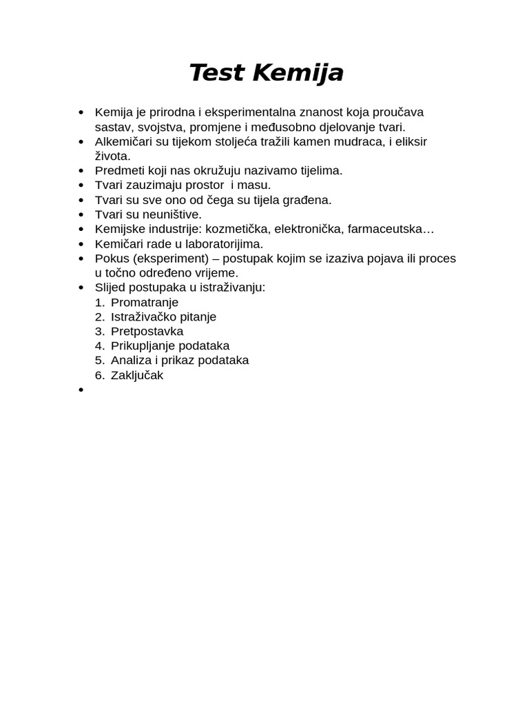 Test Kemija | PDF