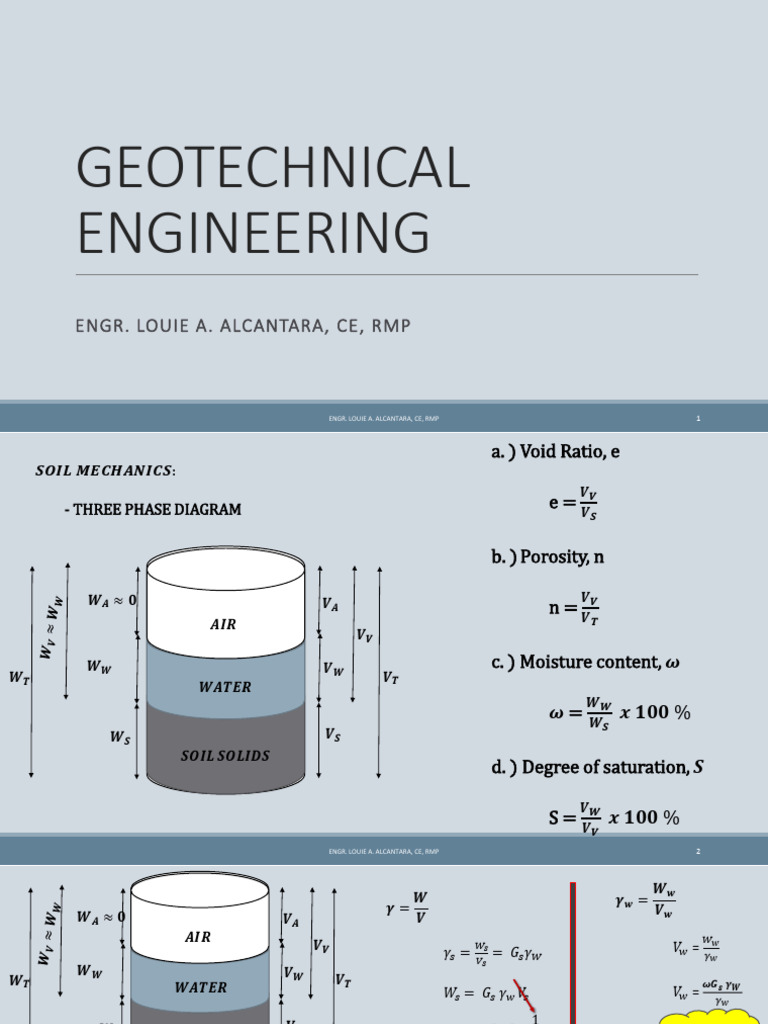 Geotechnical Engineering 1-2 | PDF | Soil Mechanics | Density