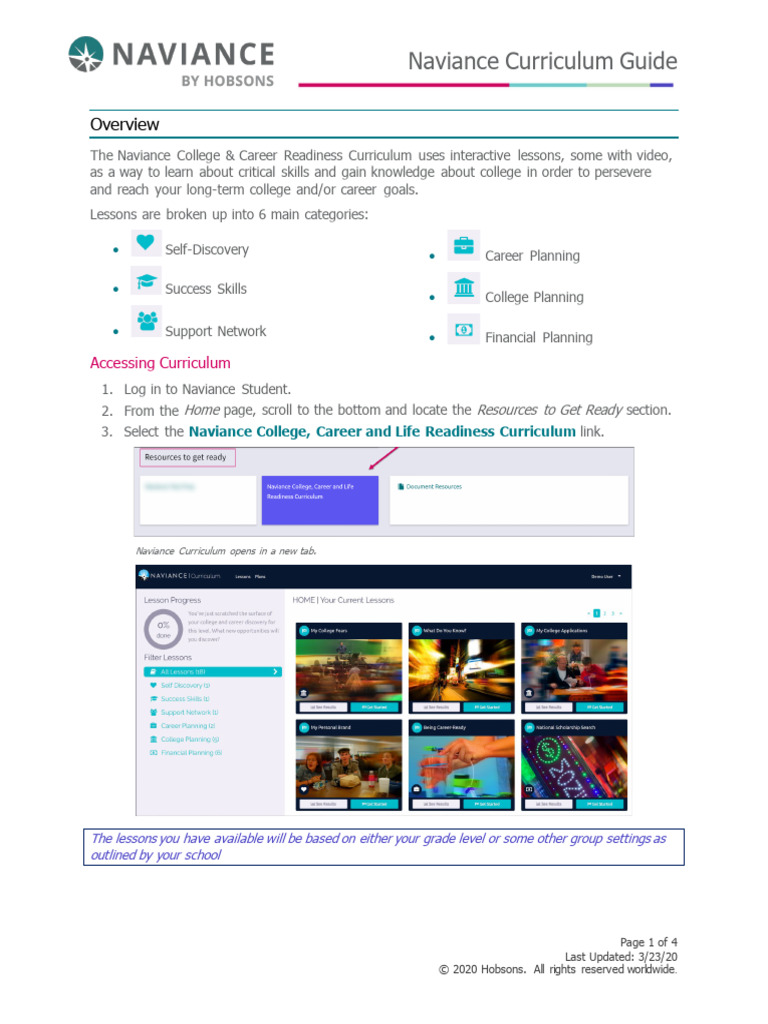 Student - Asset - Naviance - Curriculum - Guide | PDF | Curriculum