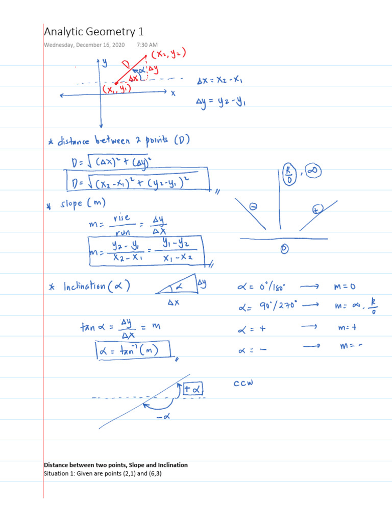 Analytic Geometry: Points, Lines, and Shapes | PDF | Line (Geometry ...