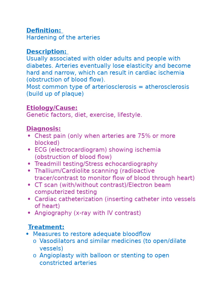 Student Presentation - Arteriosclerosis | PDF