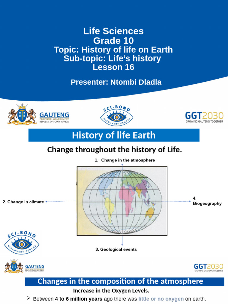 Life Sciences Gr.10 Lesson 16 Lifes History | PDF | Oxygen | Cellular ...