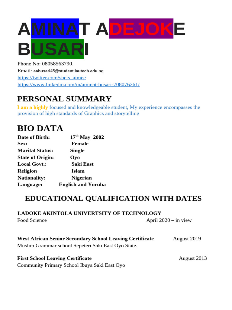 Aminat Adejoke Busari 2 | PDF