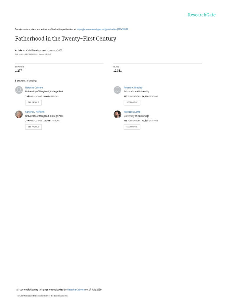 Fatherhood's Evolution and Impact | PDF | Father | Parenting