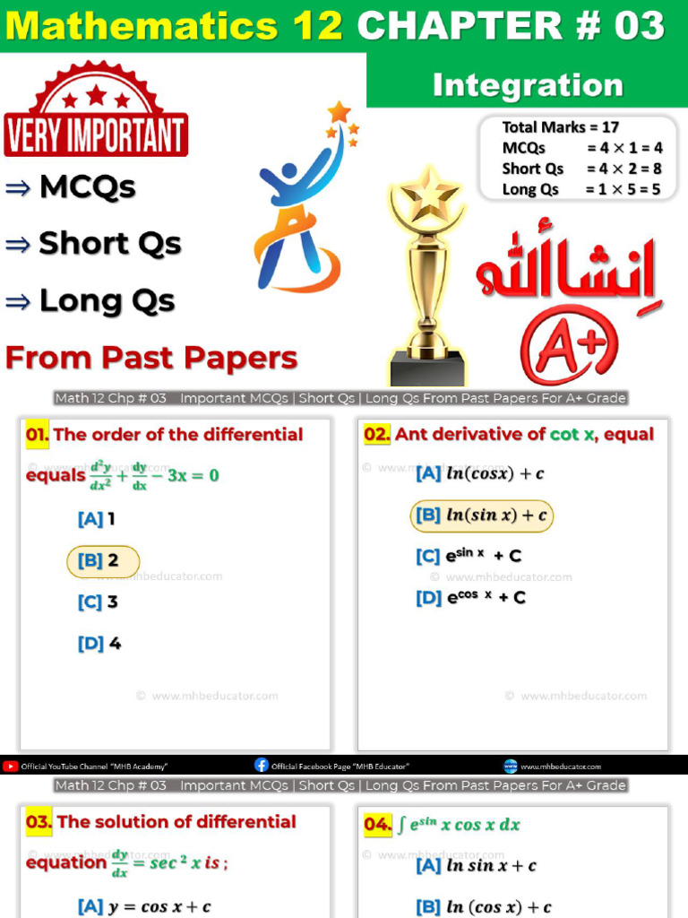 Math 12 Unit 3 Integration | PDF