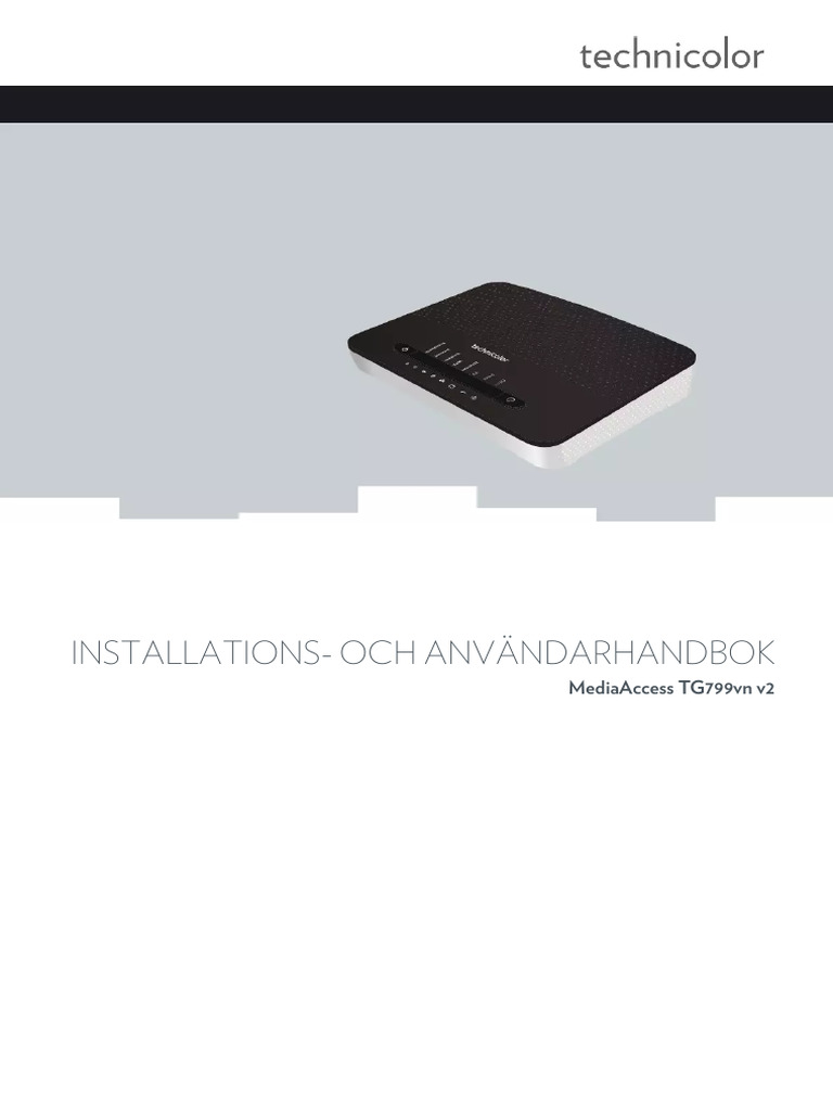 Bruksanvisning Technicolor TG799vn (Svenska - 128 Sidor) | PDF