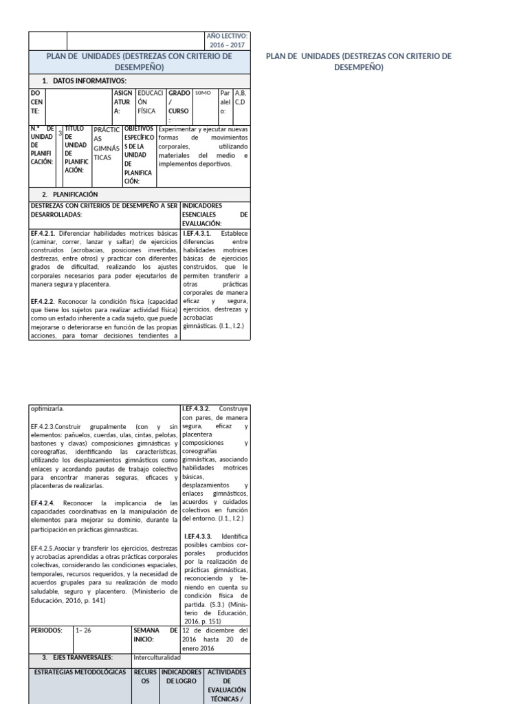 10mo Grado Unidad 3 EF | PDF | Evaluación | Rodilla