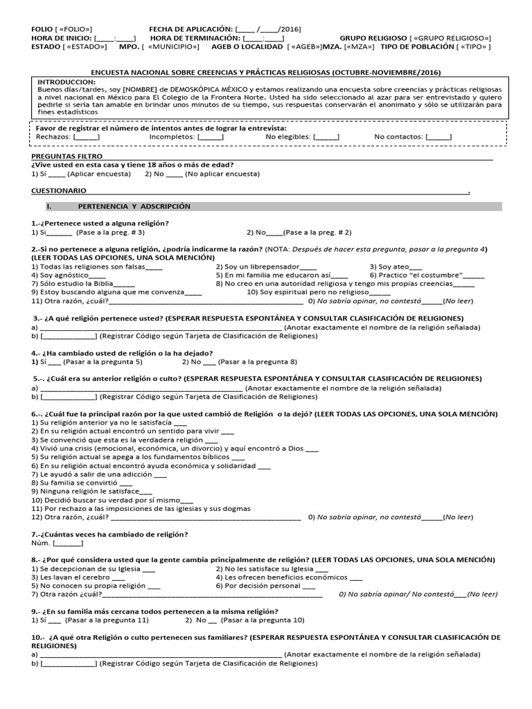 CUESTIONARIO | PDF | Metodología de encuesta | Cuestionario