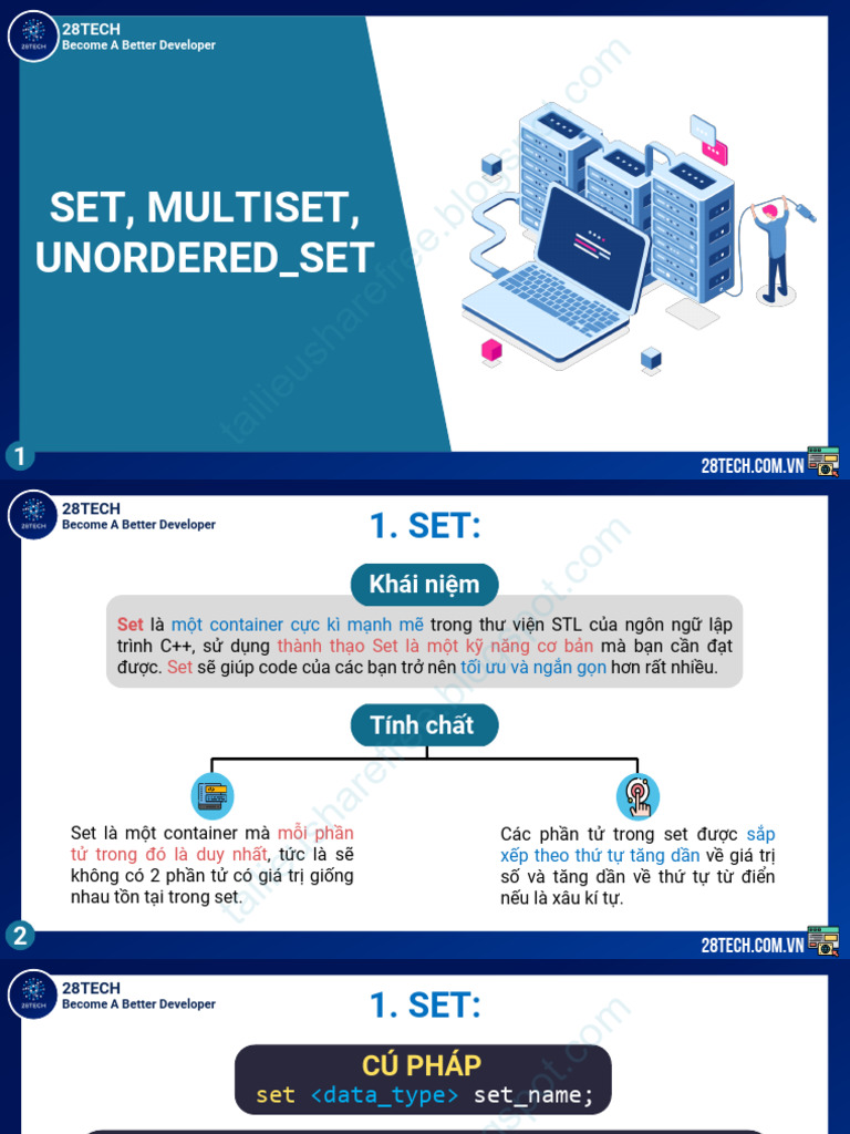Set, Multiset, Unordered - Set: 28TECH | PDF