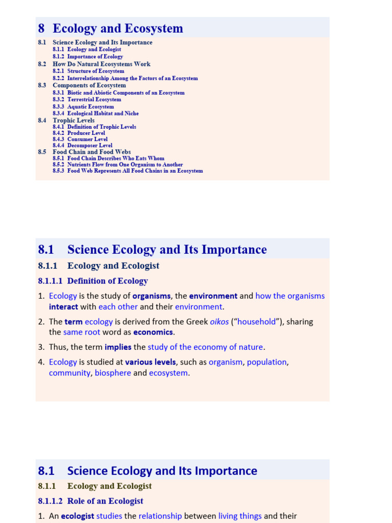 8 Ecology and Ecosystem | PDF | Ecosystem | Food Web