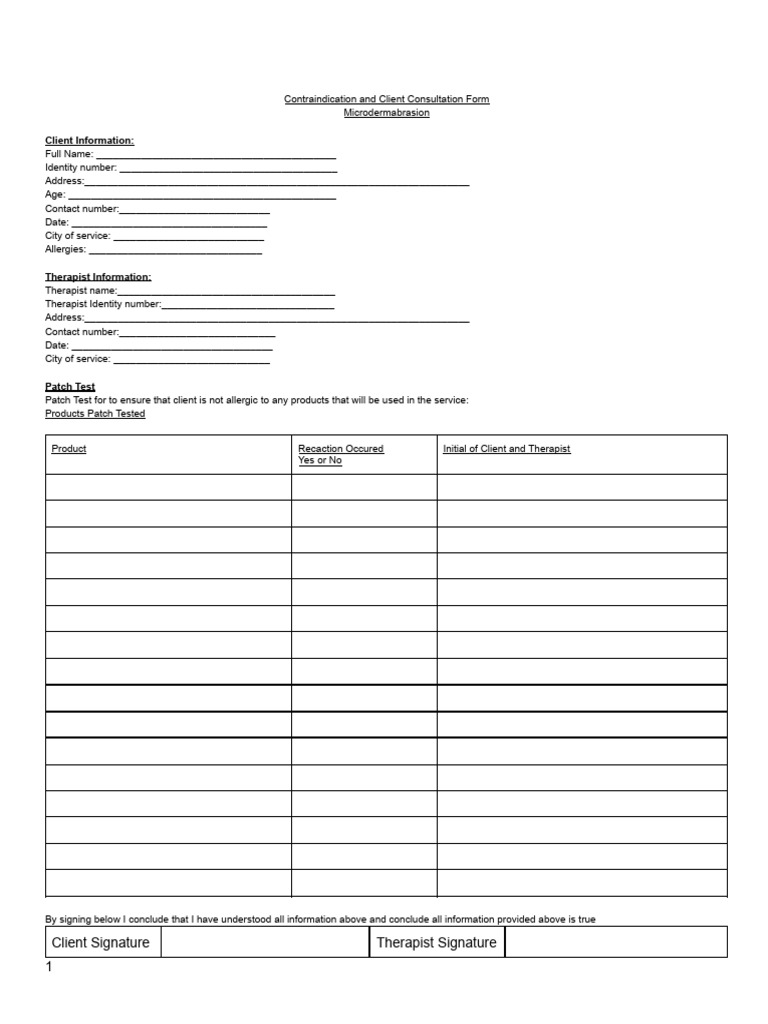 Facial Consult Form | PDF | Skin Care | Allergy