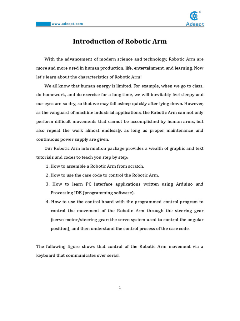 1 Introduction of Adeept Robotic Arm | PDF | Technology & Engineering