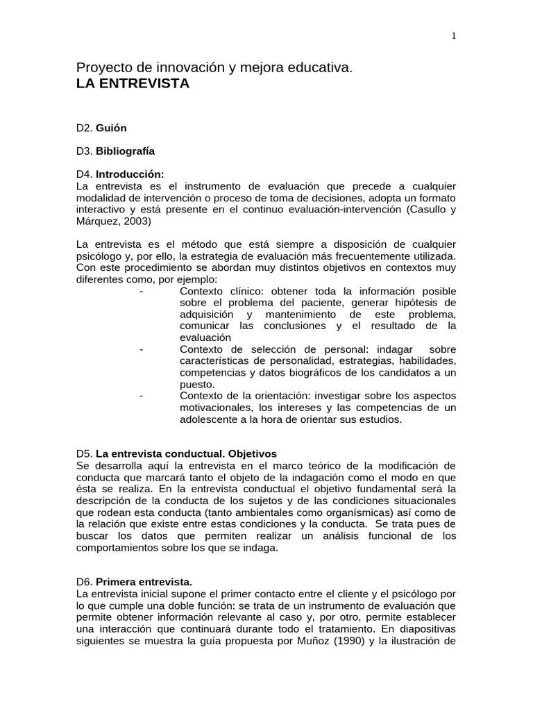 Entrevista Conductual en Psicología | PDF | Comportamiento | Evaluación