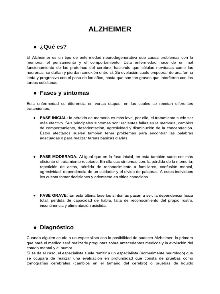 Alzheimer Psicología 1 | PDF | Enfermedad de Alzheimer | Medicina CLINICA