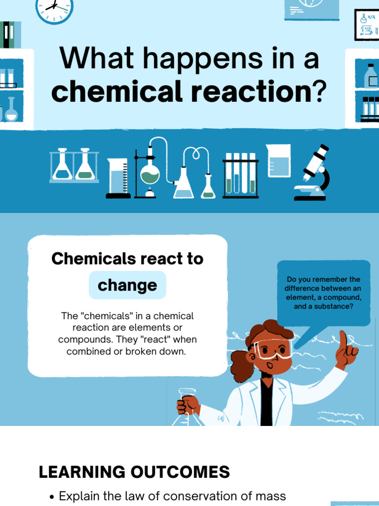 Chemical Reactions Science Presentation in Blue Light Blue Hand Drawn ...