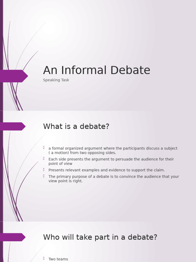 An Informal Debate | PDF | Human Communication