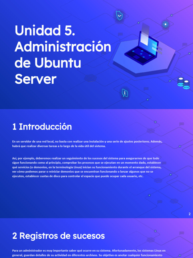 Unidad 5. Administración de Ubuntu Server | PDF | Ciencias de la ...