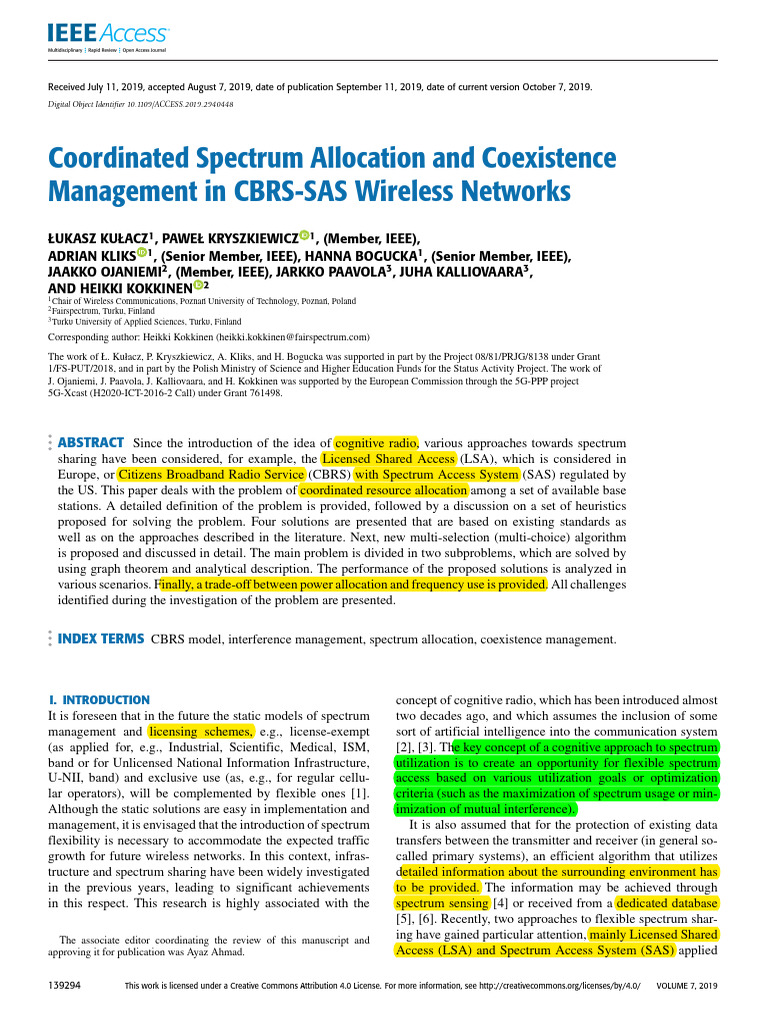 Coordinated - Spectrum - Allocation - and - Coexistence - Management - in - CBRS-SAS - Wireless ...