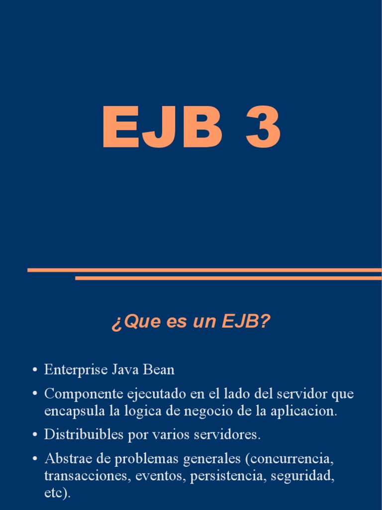 Guía Completa de EJB 3: Tipos y Ciclo de Vida | PDF | Java Enterprise Platform | Enterprise Java ...
