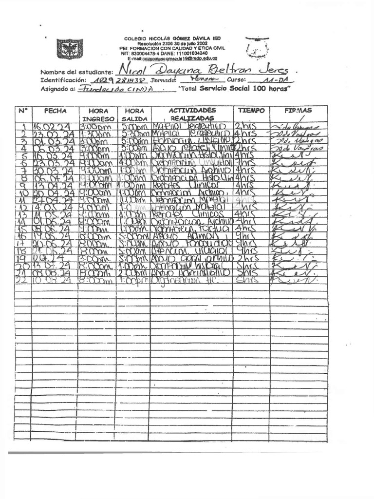 Planilla Nicol | PDF