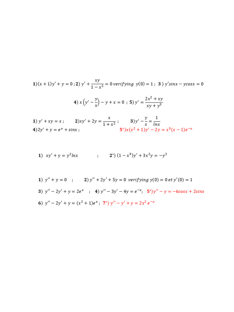 TD2 Additional Exo Diff Eqs | PDF