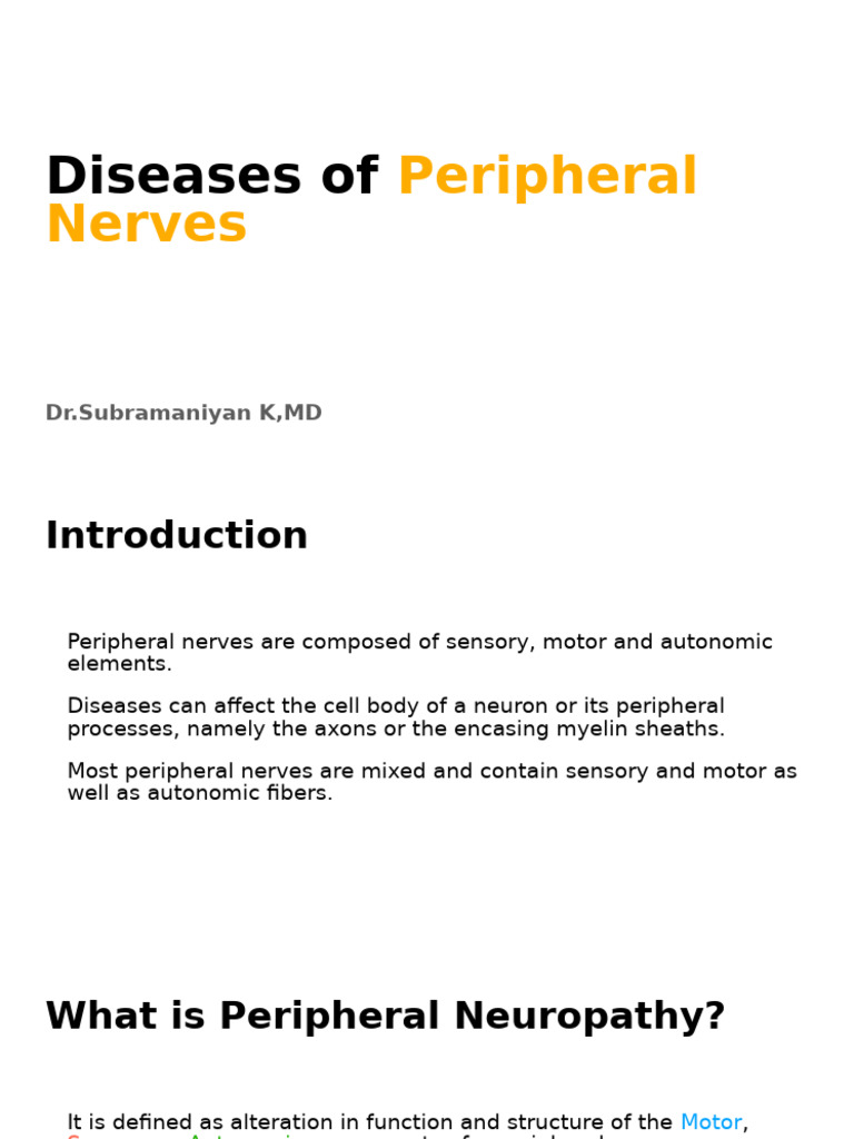 Peripheral Nerve Diseases. | PDF | Peripheral Neuropathy | Nerve