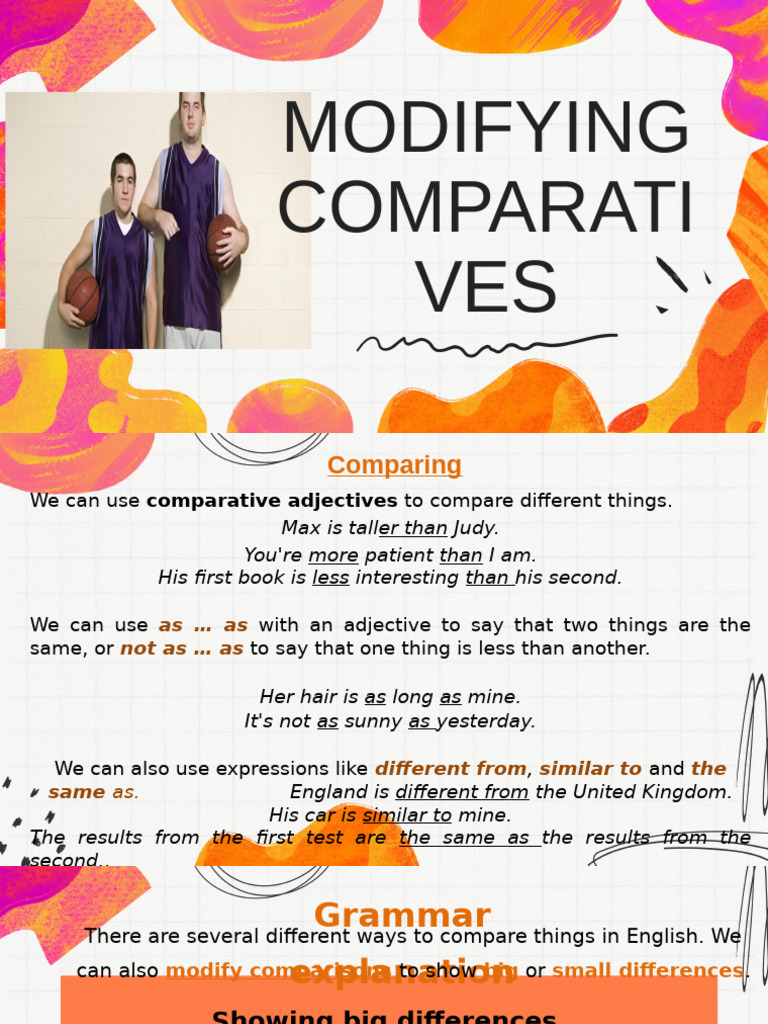 Modifying Comparative Adjectives Presentation With Online Activities ...