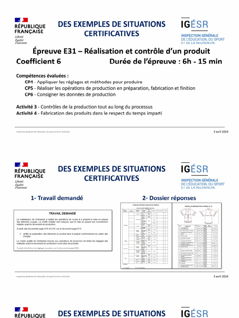 Sujet0 E31 Réalisation Et Contrôle D'un Produit | PDF
