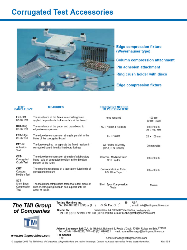 17 11 Corrugated Test Accessories | PDF | Printing Materials | Paper