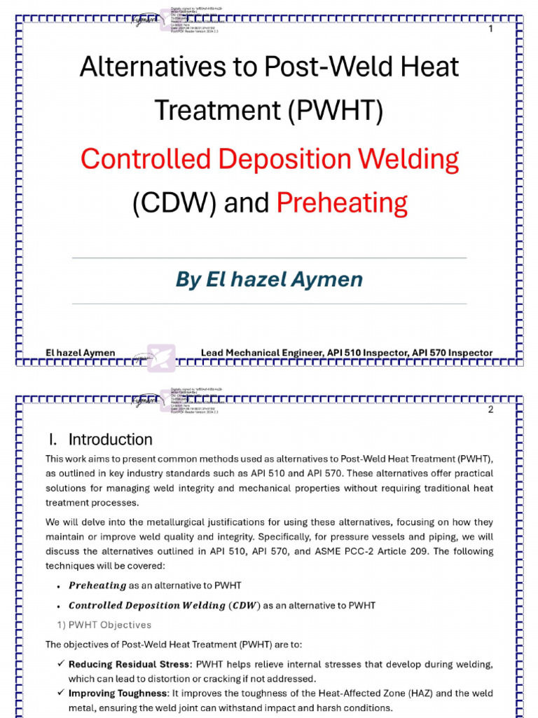 Controlled Deposition Welding (CDW) and Preheating | PDF | Information ...