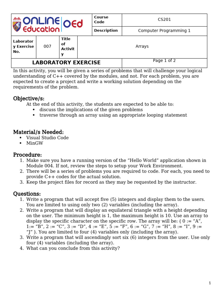 Week008 Lab7 DimensionsOfDataType Edited | PDF | Computer Program | Programming