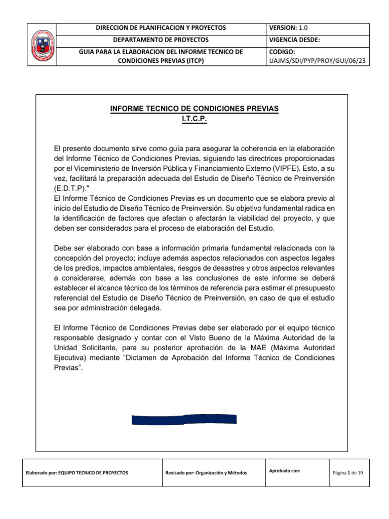 GUIA ITCP Nov 2023 Final 2 | PDF | Laboratorios | Planificación