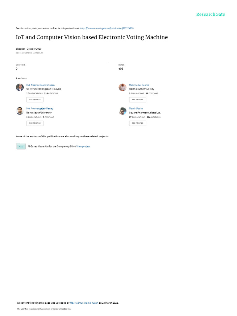IoT-Based Secure Electronic Voting System | PDF | Biometrics | Voting ...