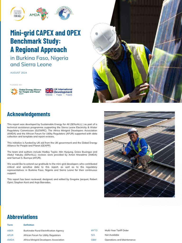 Mini-Grid CAPEX and OPEX Benchmarking | PDF | Capital Expenditure | Expense